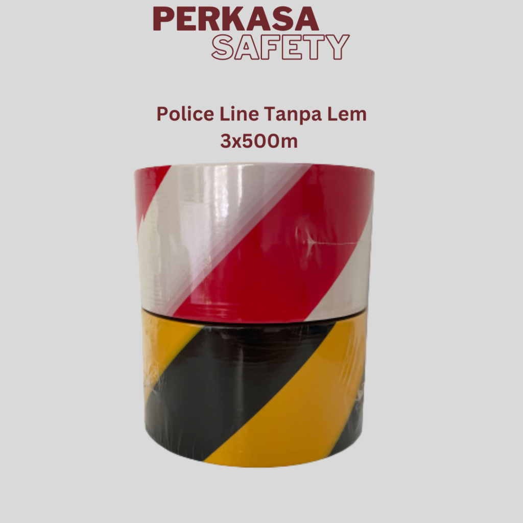 Jual Police Line / Garis Polisi / Safety line 3x500 Hitam Kuning Merah ...