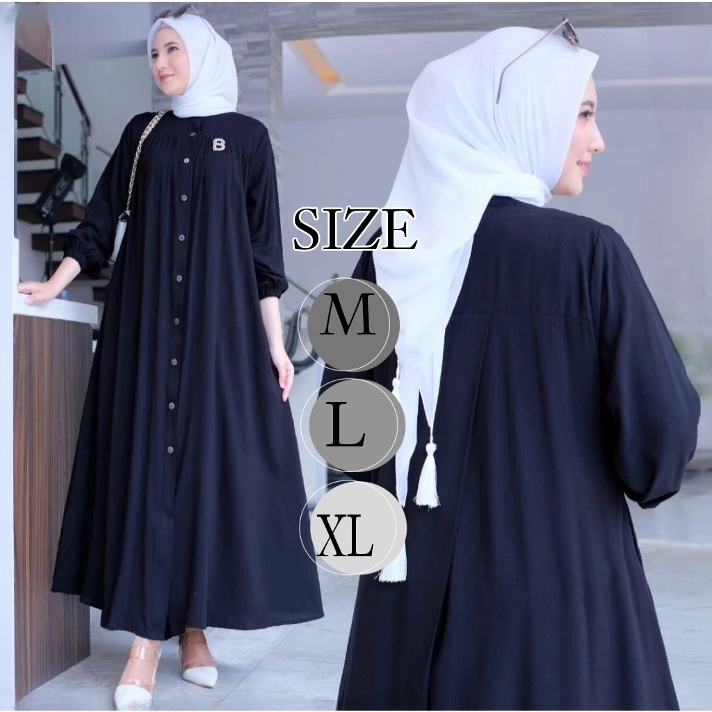 Jual gamis crinkle model baru 2025 GAURI Maxi dress baju gamis terbaru ...