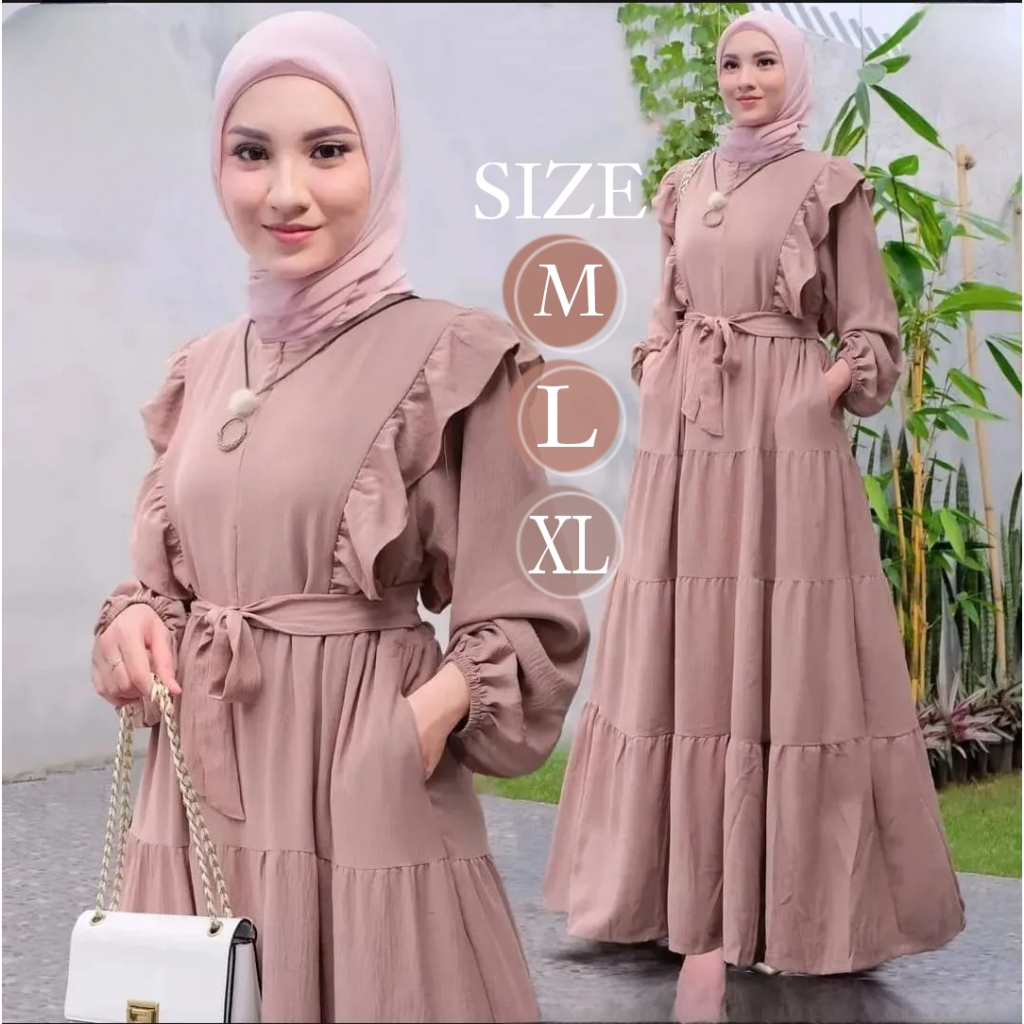 Jual Gamis terbaru 2025 Ayunda dress gamis crinkle premium terlaris ...