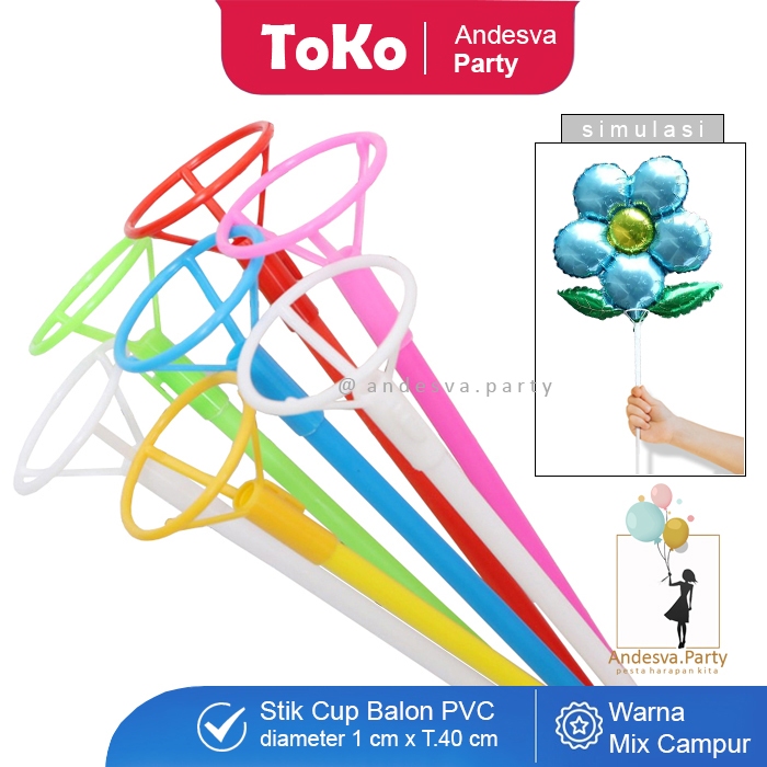 Jual Tangkai Balon foil / Gagang Balon / Stik Balon Warna Putih / stick ...