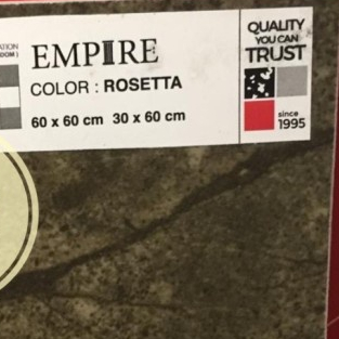 Jual GRANITE GRANITO EMPIRE ROSETTA KW1 60X60CM 1.44METER | Shopee Indonesia