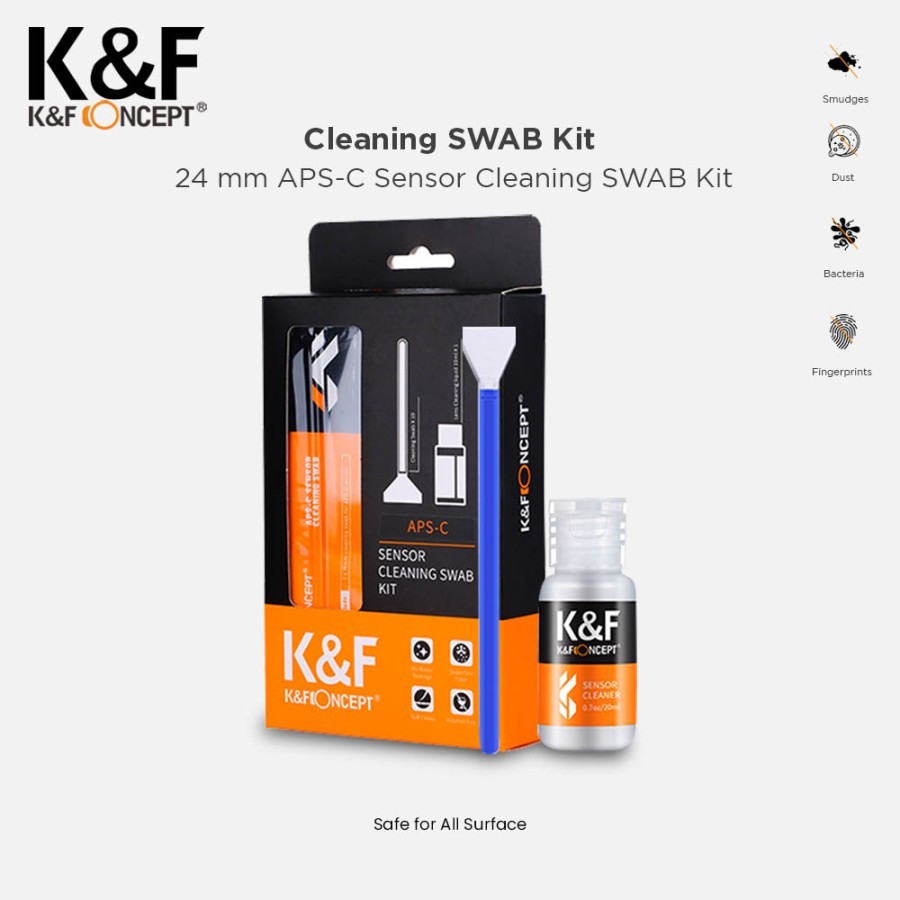 Jual K&F KNF Concept 24mm Frame Sensor Cleaning Swab Kit with Clean ...