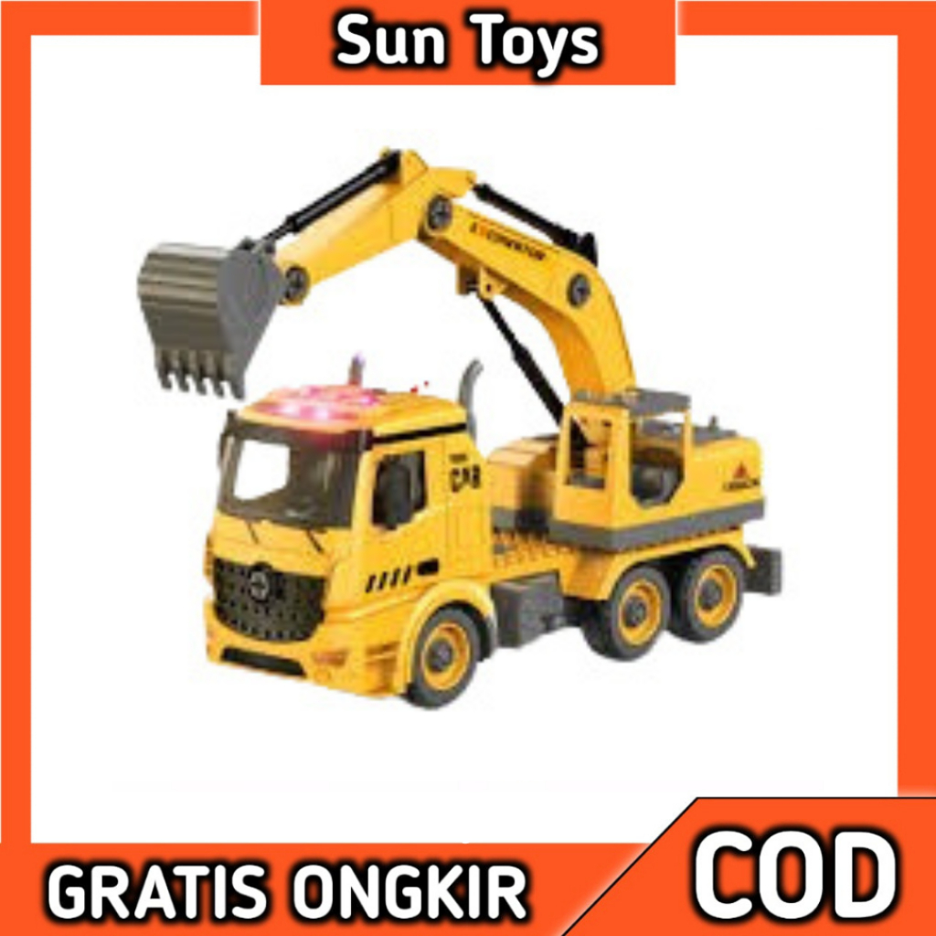 Jual Mainan Kontruksi Vehicle 861-54A-3 Excavator Mainan Anak Excavator ...