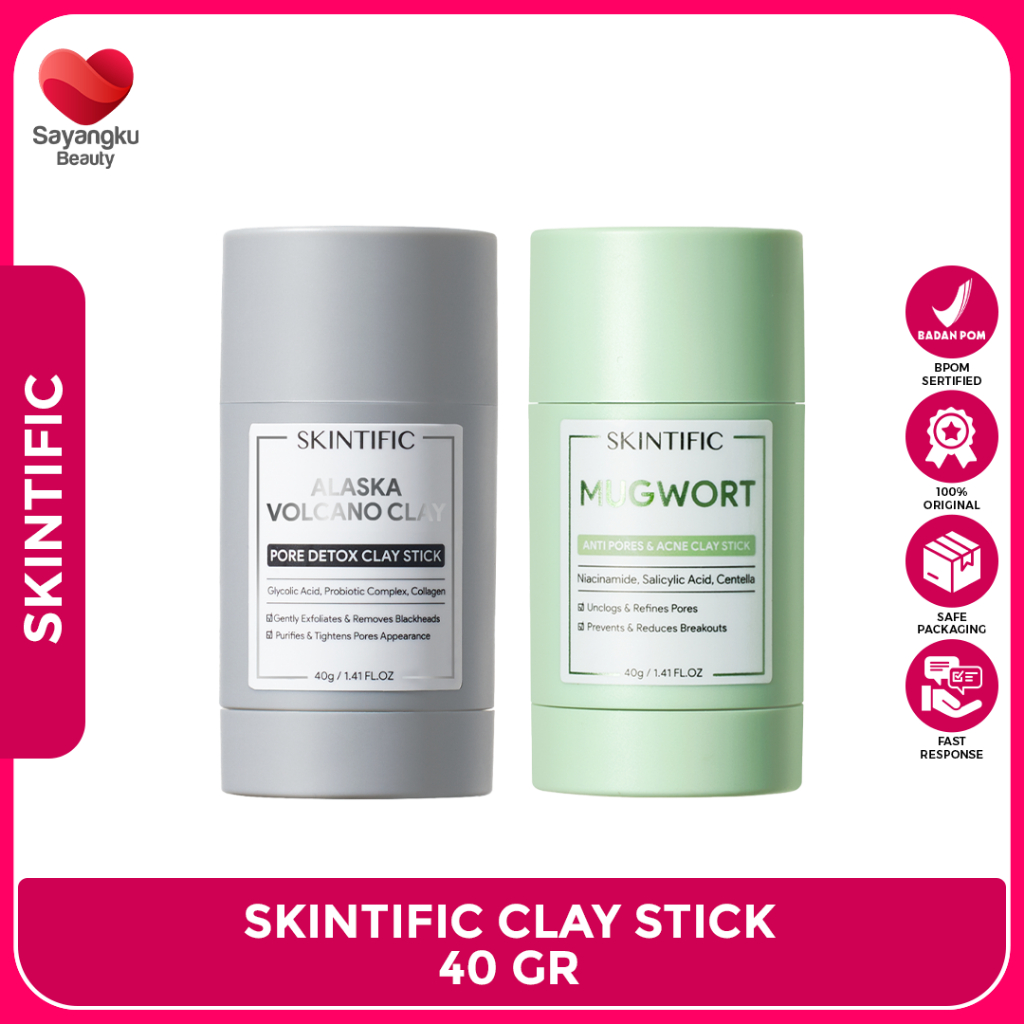 Jual SKINTIFIC Alaska Volcano Pore Clay Stick 40g & SKINTIFIC Mugwort ...