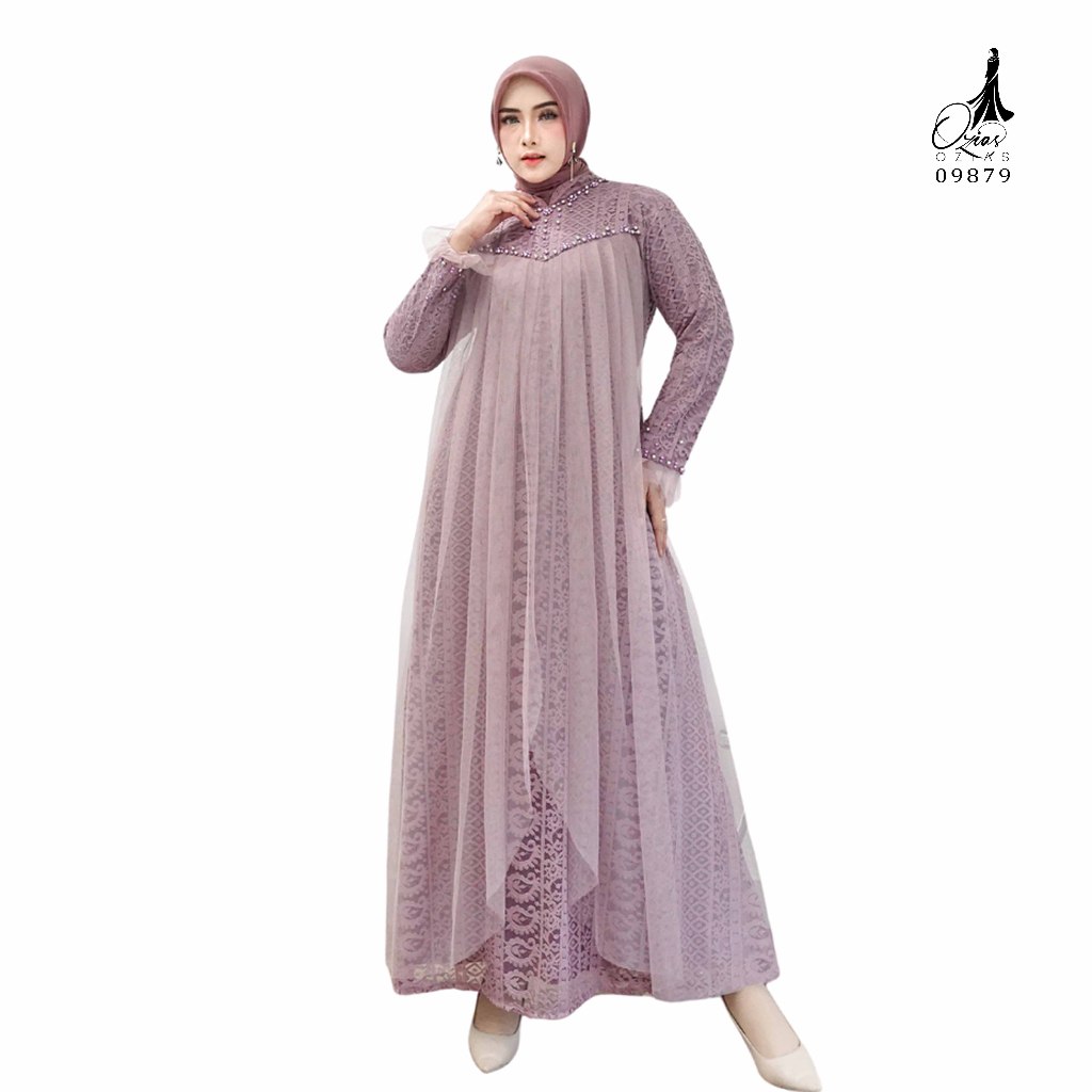 Jual Ozias - Gamis Brokat Kagura 09879 Ld 105 I Gamis Mewah Kondangan I Gamis Wanita Muslimah ...
