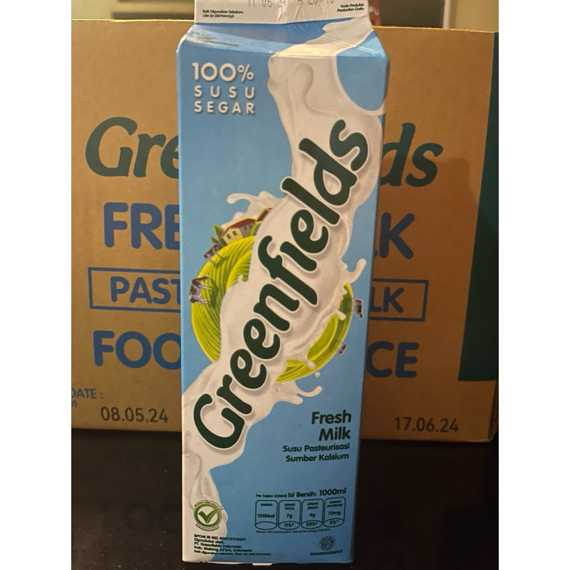 Jual Greenfields Fresh Milk Pasteurised Full Cream 1 Liter | Susu Fresh ...