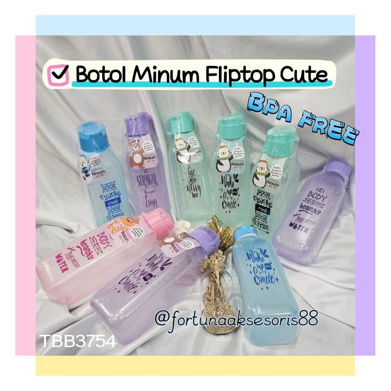 Jual BOTOL MINUM KOTAK FLIP TOP BPA FREE 550ML / BOTOL MINUM ANTI PECAH ...