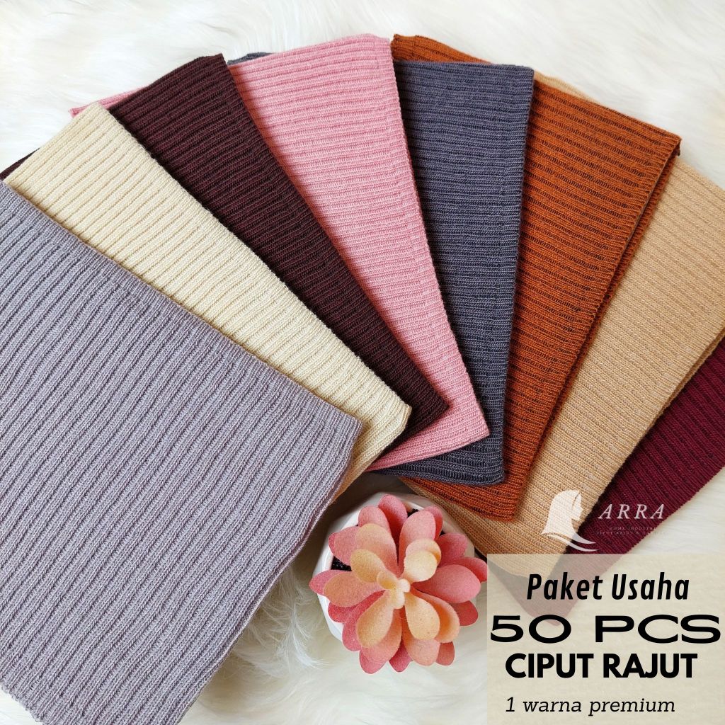 Jual Ciput Rajut 1 Warna Premium Dalaman Krudung Paket Hemat 50 Pcs ...