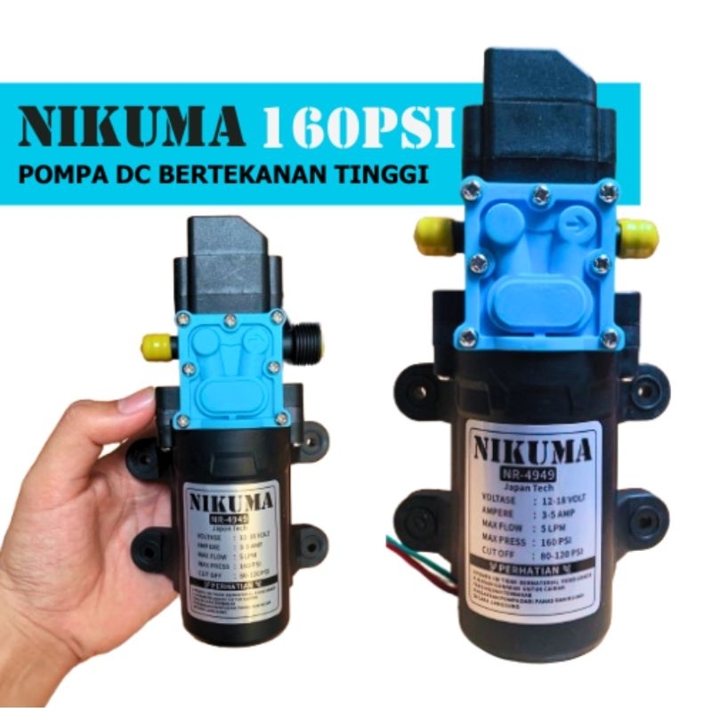 Jual Pompa DC Nikuma 160 psi Tekanan tinggi auto cut off 60watt ...
