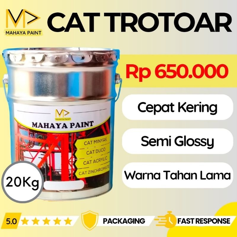Jual Cat Trotoar Cat Marka Jalan 20kg Mahaya paint/Cat Kansteen ...
