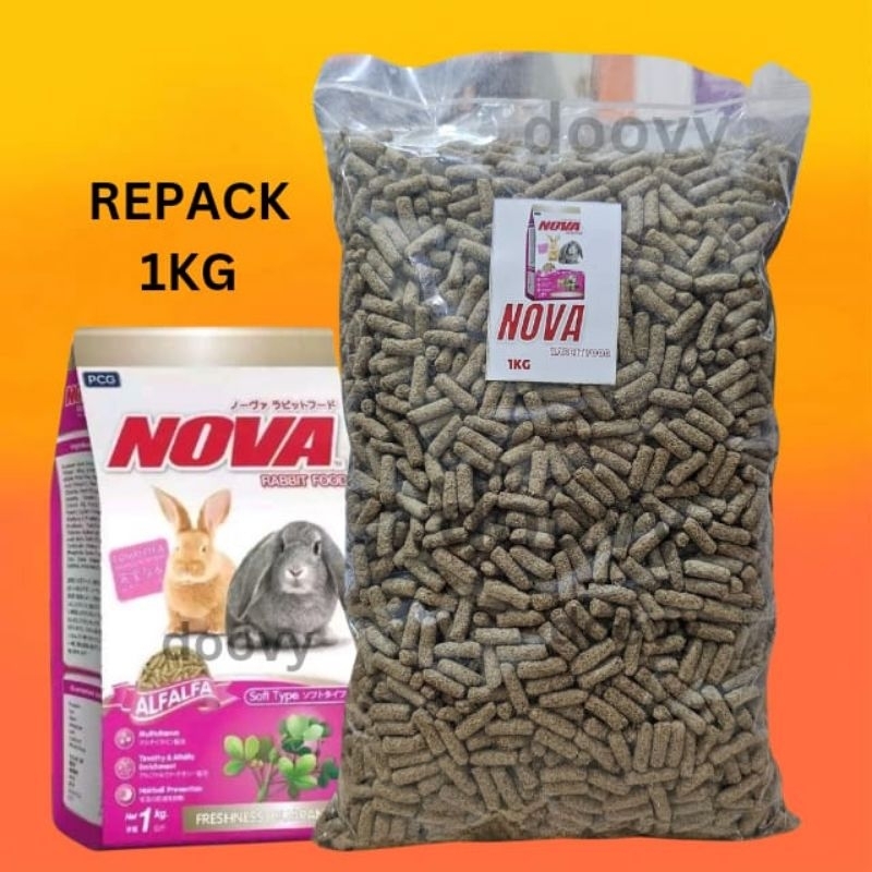 Jual NOVA RABBIT FOOD 1KG ALFALFA REPACK MAKANAN KELINCI NOVA 1KG PELET ...