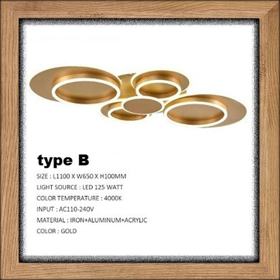 Jual lampu hias tempel plafon emas linear led body gold besi aluminium ...