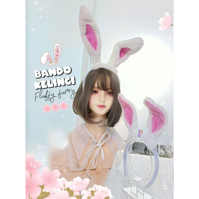 Jual Bando kelinci fluffy large party halloween cosplay bunny usagimimi ...