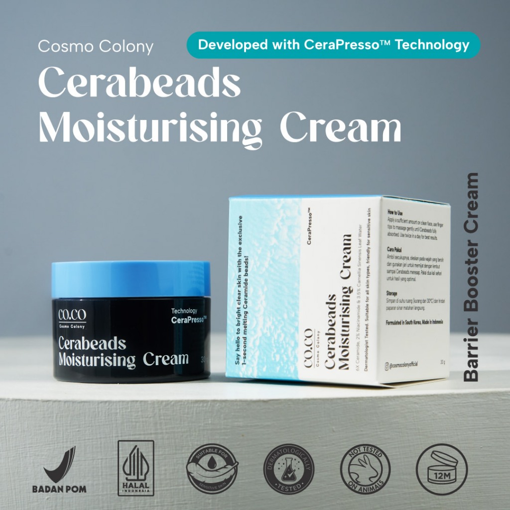 Jual Cosmo Colony Moisturizer CO.CO Cerabeads Moisturising Cream 30g ...