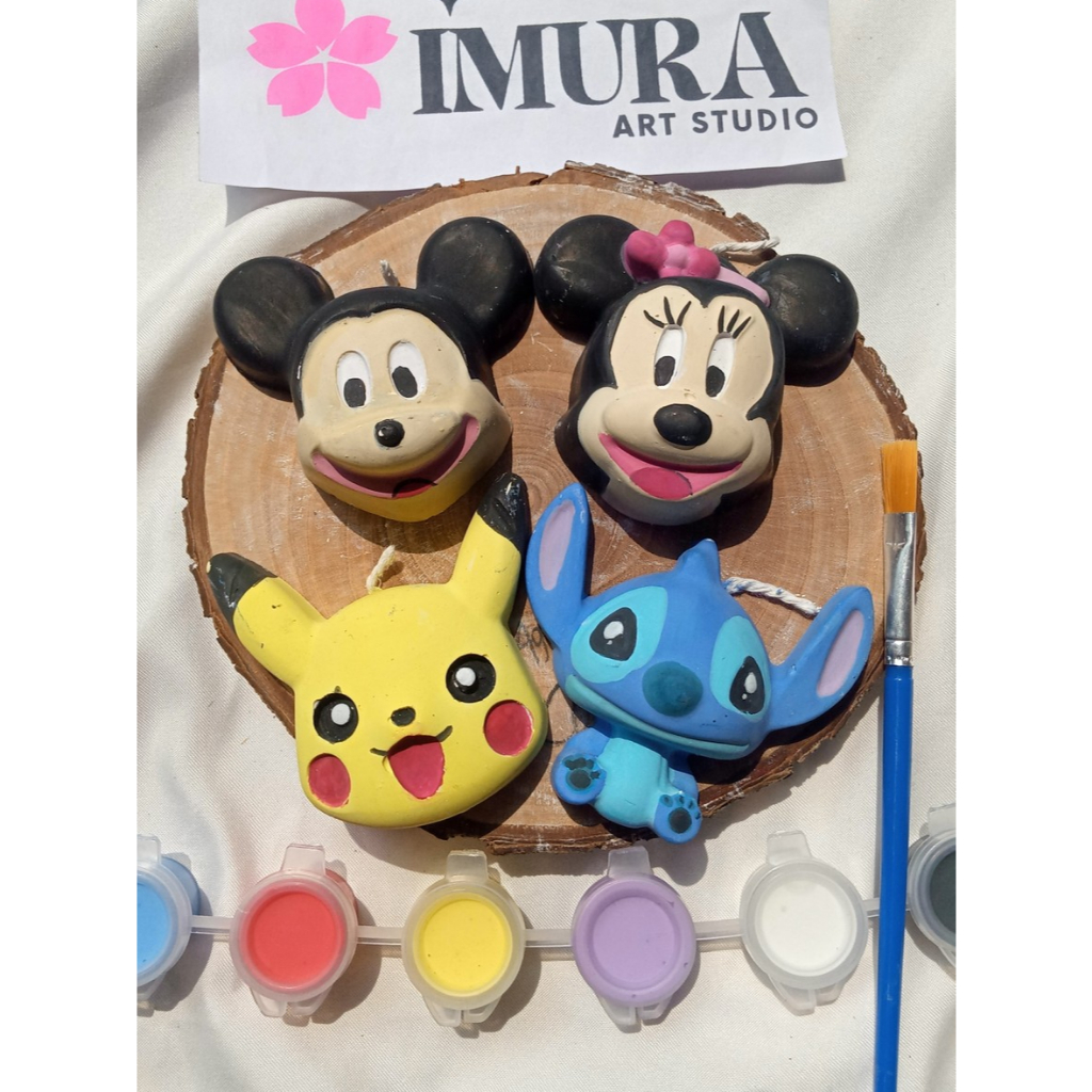 Jual Paket Lukis Gypsum Mickey Mouse, Minnie Mouse, Pikachu, Stitch ...
