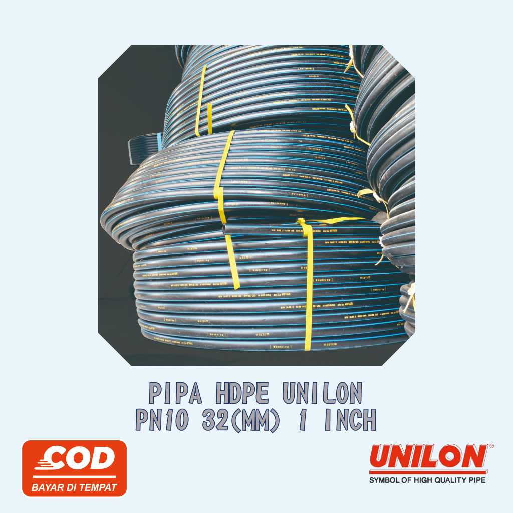 Jual Pipa HDPE Unilon - 1 Inch SDR 17 PN (10) 32 mm (200 Meter ...