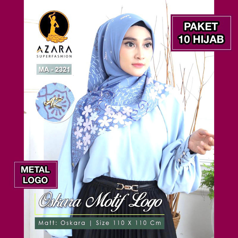 Jual 10 Hijab Oskara Motif Metal Logo LC Azara Superfashion Pilih Motif ...