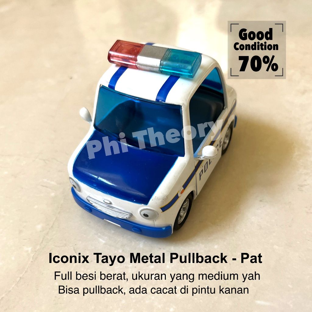 Jual Tayo Diecast Pullback- Pat / Police Car Teman Bus Tayo Metal ...
