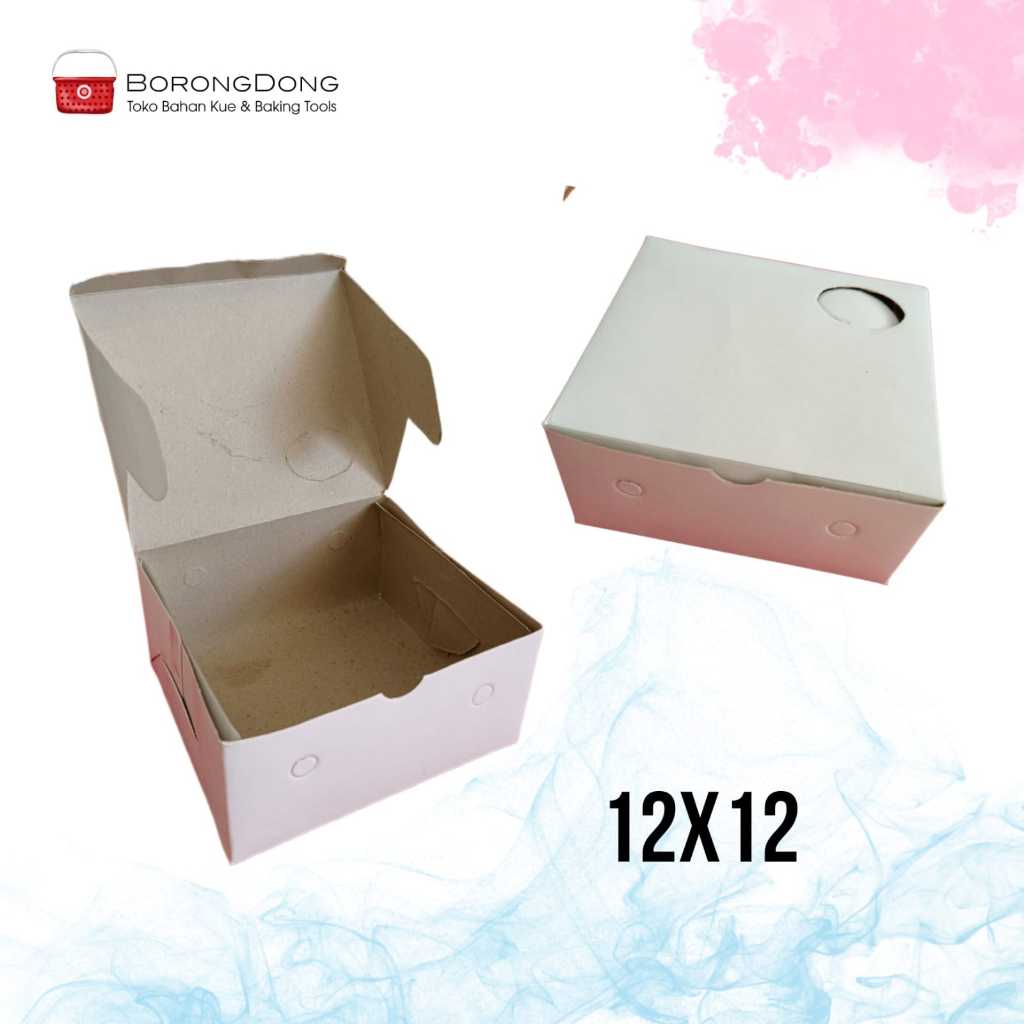 Jual Dus Kue / Kotak Kue Putih Polos 12x12 (Isi 10 Pcs) | Shopee Indonesia