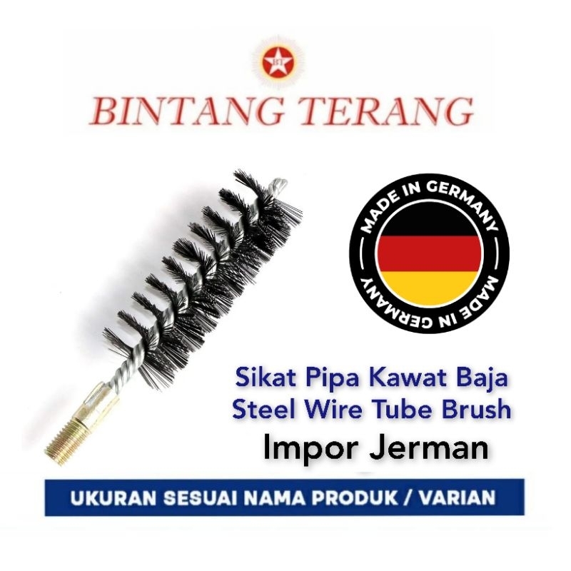 Jual Sikat Pipa 11/4" Kawat Baja / Steel Wire Pipe Brush 32 mm Jerman ...