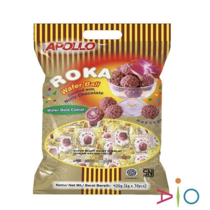 Jual APOLLO Roka Wafer Ball 420gr (isi 70pcs) | Shopee Indonesia