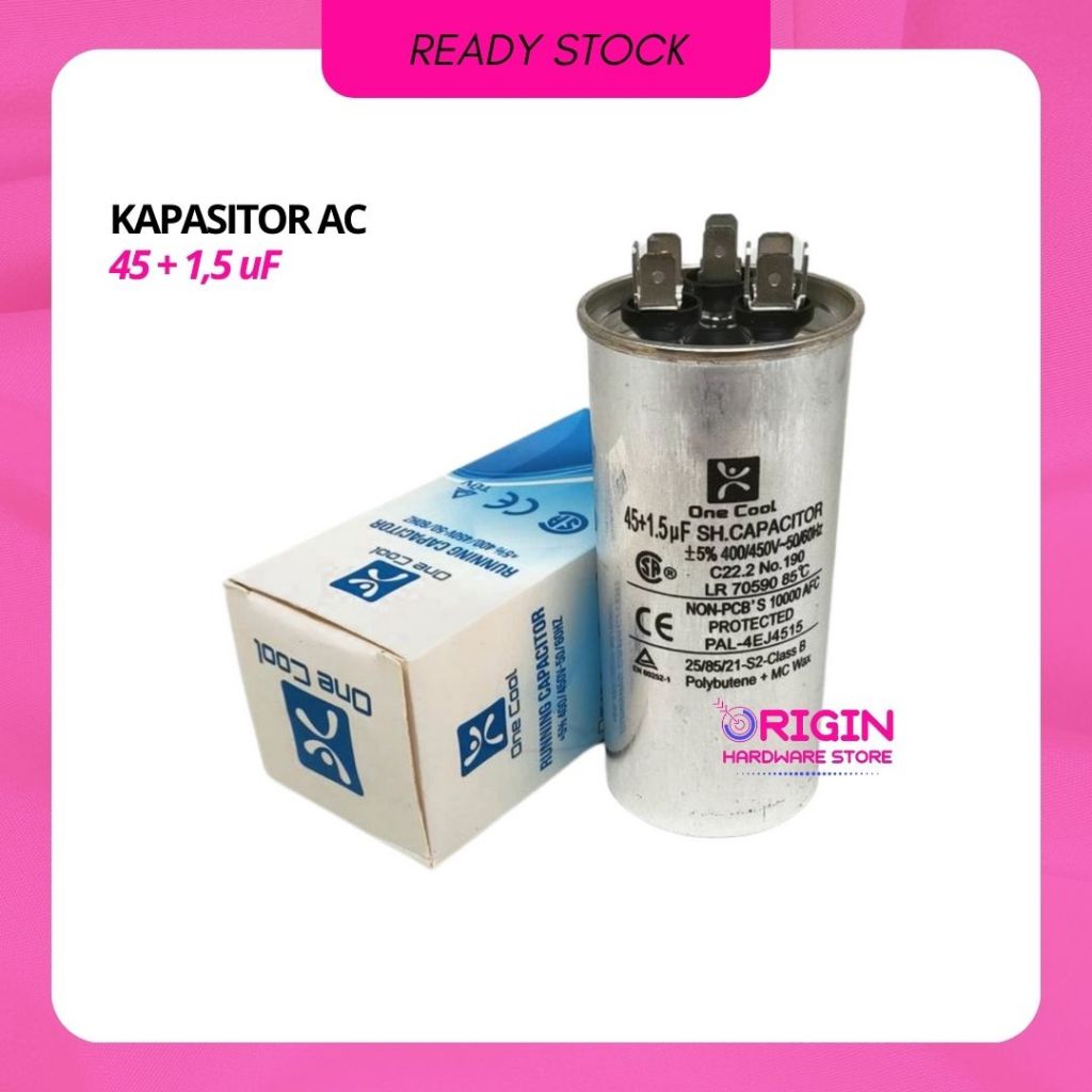 Jual Kapasitor AC 45+1,5 uf 3 Soket/Runing Kapacitor 45+1,5uf - Mikro ...