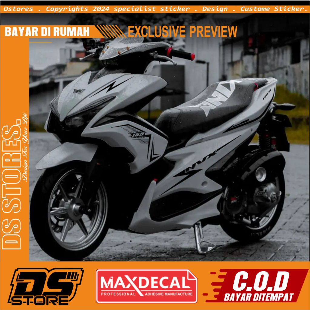 Jual ARV7 Cutting Sticker Striping Aerox Old 155 NVX Striping Variasi ...