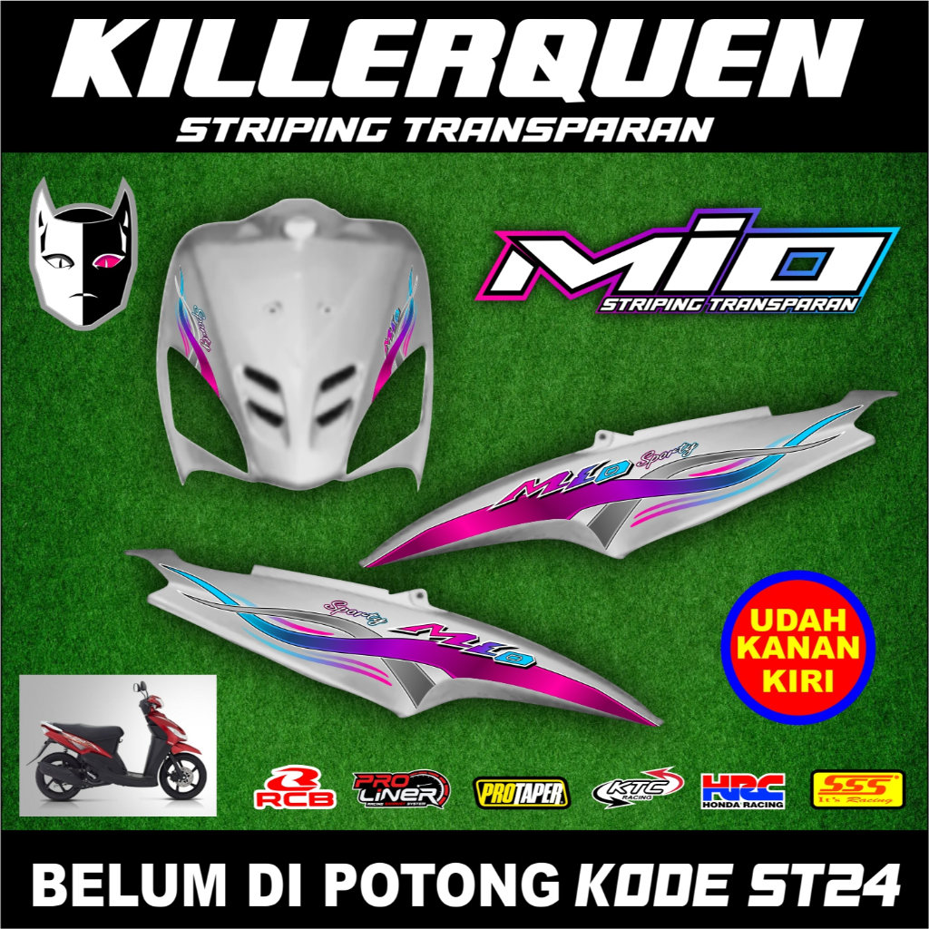 Jual STRIPING TRANSPARAN MIO SPORTY / MIO SMILE / MIO KARBU ( St24 ) STRIPING STIKER MIO ...