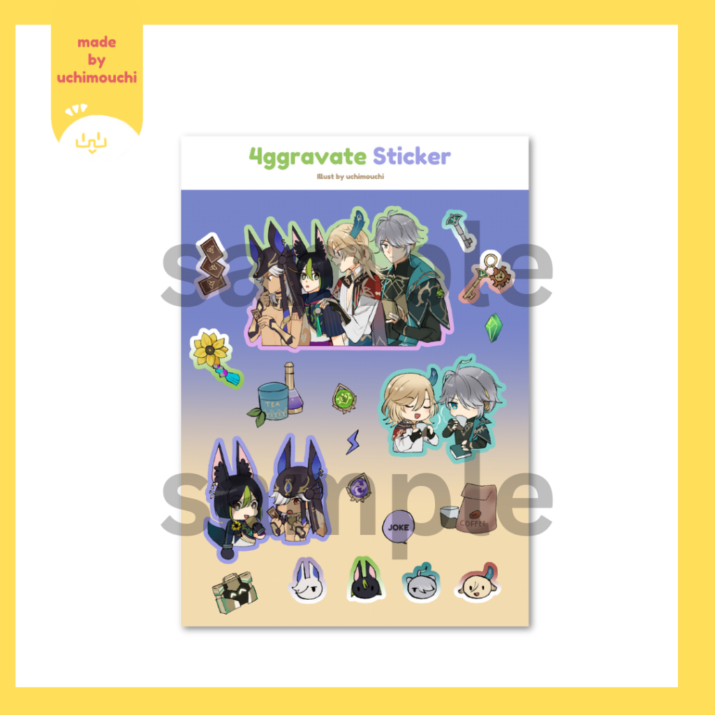 Jual Genshin Impact - Sumeru Boys 4ggravate Glitter Sticker | Shopee ...