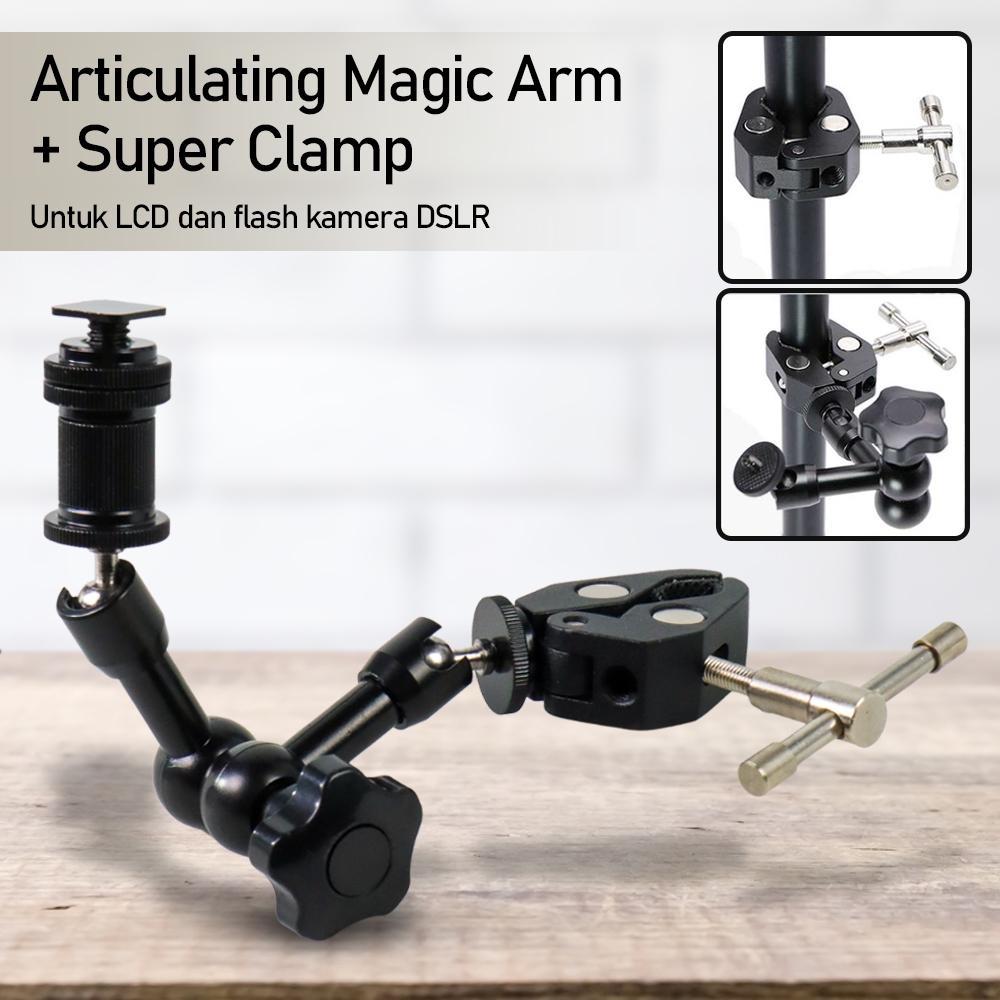 Jual Articulating Magic Arm Super Clamp DLSR LCD Flash - JT10002 - Black | Shopee Indonesia