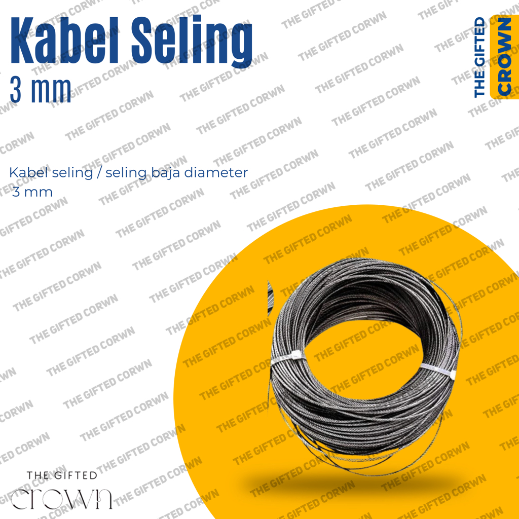 Jual TALI KAWAT BAJA/KABEL SELING/SLING BAJA 3 MM/KAWAT/WIRE ROPE/STEEL ...