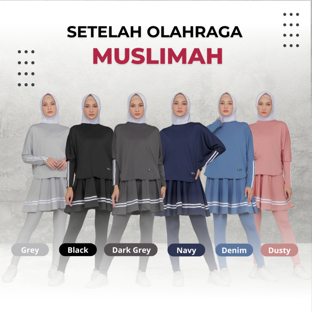 Jual FUJI SPORTY SET - Setelan Olahraga Muslimah (Baju + Rok Legging ...