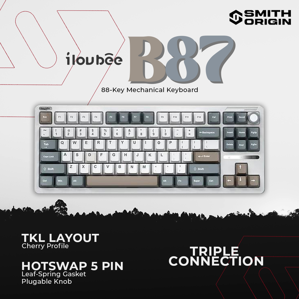 Jual ILOVBEE B87 Wireless Gasket Hotswappable Knob RGB Mechanical ...