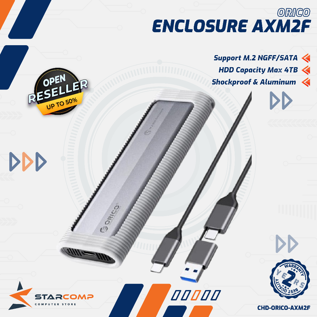 Jual ORICO AXM2F M.2 NGFF/SATA Case External SSD Enclosure Silicone ...
