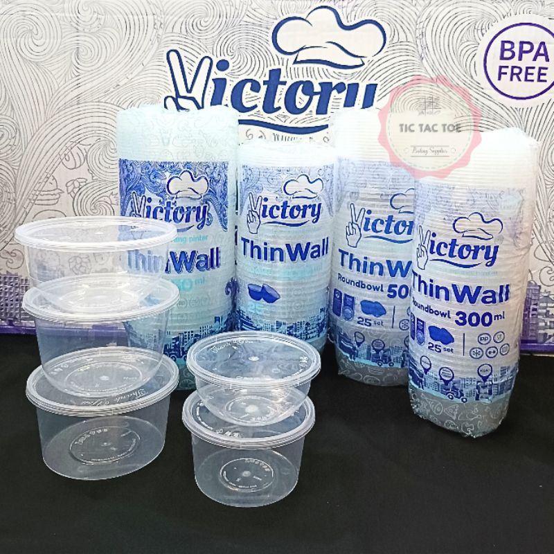 Jual Thinwall Victory/cup plastik/cup thinwall/thinwall/Tempat Sald Buah/Thinwall 200ml/thinwall ...