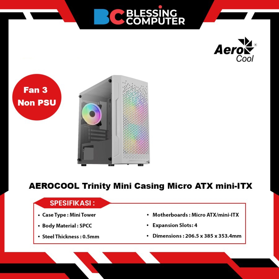 Jual AEROCOOL Trinity Mini Casing Micro ATX mini ITX - White | Shopee ...