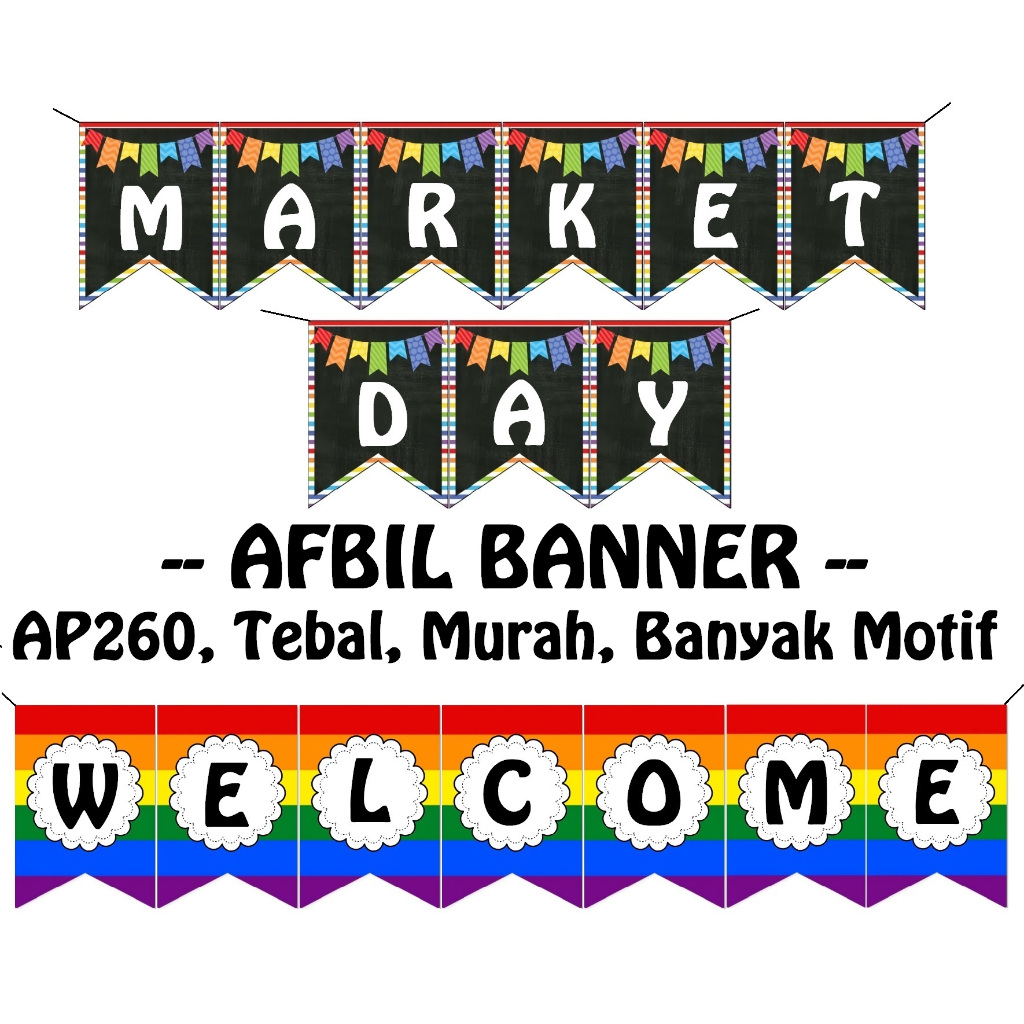 Jual Banner Tulisan Market Day Selamat Datang Welcome / Dekorasi Market ...