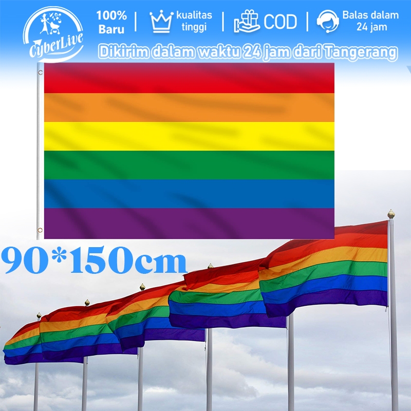 Jual Bendera Pelangi LGBT Flag Pride Flag Wall Decoration Untuk Bendera ...