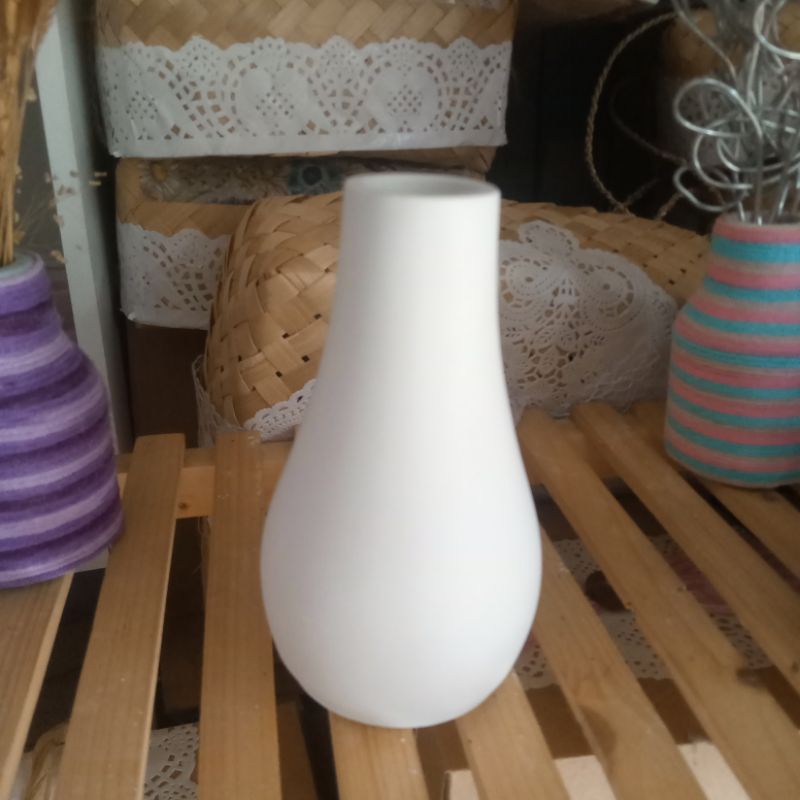 Jual Vas Mini Aesthetic untuk kembang/Bunga Kering Putih Polos Home ...