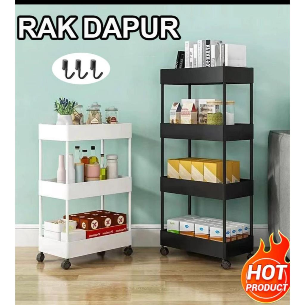 Jual Rak Susun 4 Tingkat Dengan Roda Rak Dapur Rak Kamar Mandi Bahan ...