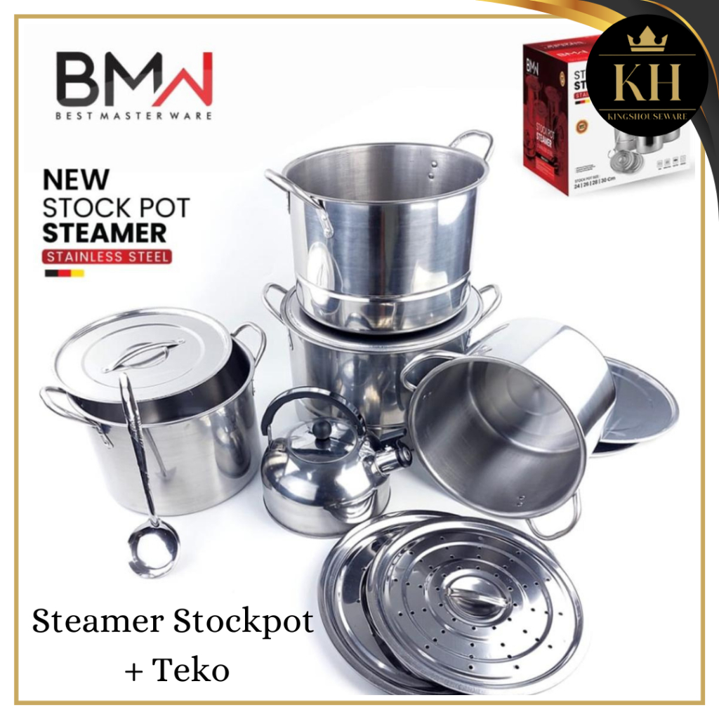 Jual KH-Stock Pot Steamer 4 Set BMW/ Panci Kukus 4 Set / Panci Dandang Stainless Steel/Stock Pot ...