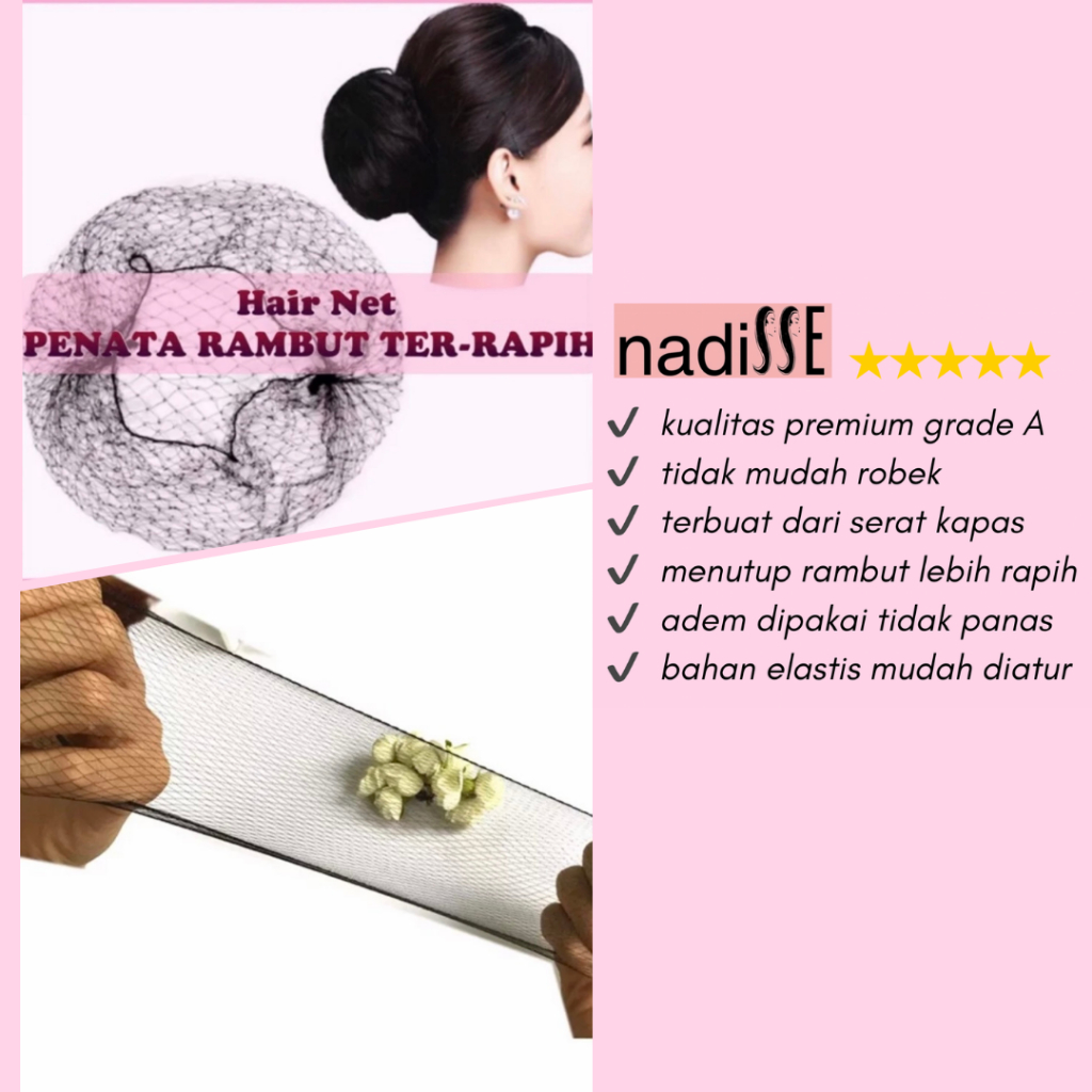 Jual nadiSSE Hairnet Cepol Rambut Dewasa Anak All Size Tebal Premium ...