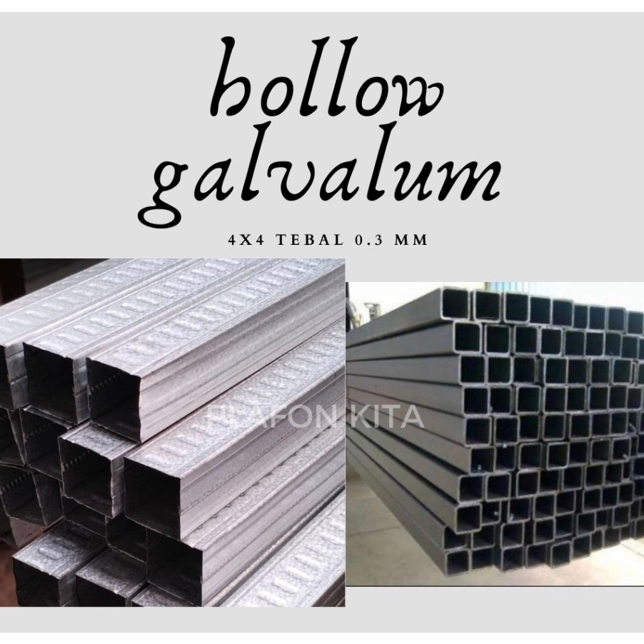 Jual GROSIR hollow 4x4 tebal 3 mm hollow gypsum hollow plavon pvc holo ...