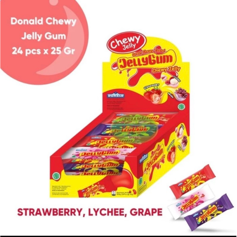 Jual DONALD CHEWY JELLY GUM 1 BOX ISI 24 PCS | 23 GRAM | JELI ANEKA ...
