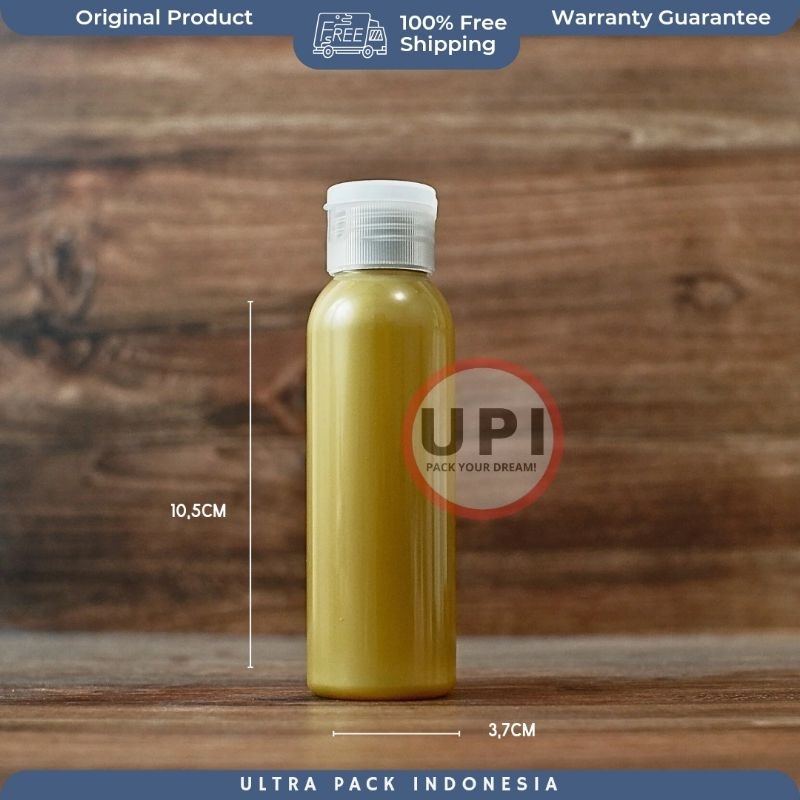 Jual KEMASAN BOTOL FLIPTOP ISI ULANG - BOTOL PET BR 100ML GOLD + FLIP TOP | Shopee Indonesia