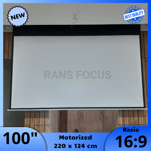 Jual Layar proyektor motorized 100 inch 16:9 | Screen projector ...