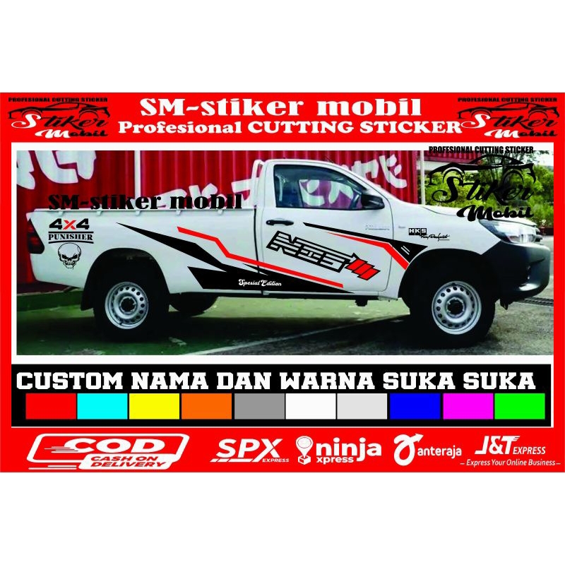 Jual stiker mobil hilux strada triton single cabin doble cabin | Shopee ...