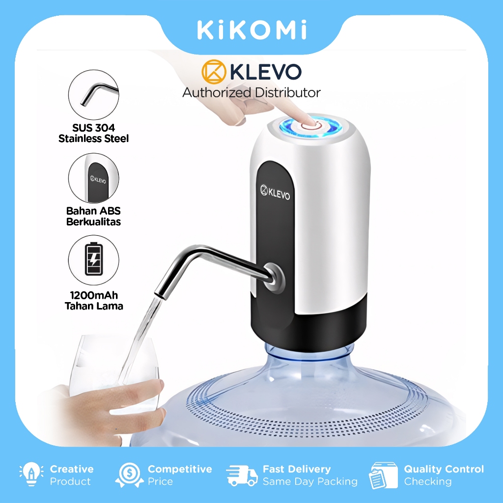 Jual KLEVO POMPA GALON ELEKTRIK K-012 LED Rechargeable Dispenser Air Minum - KK | Shopee Indonesia
