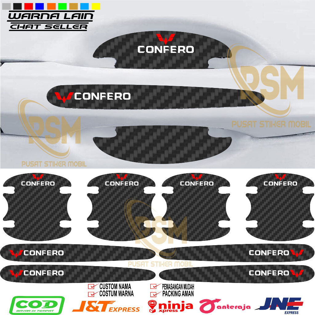 Jual Stiker Carbon3D Handle Pintu Mobil Wuling Confero Stiker Karbon ...