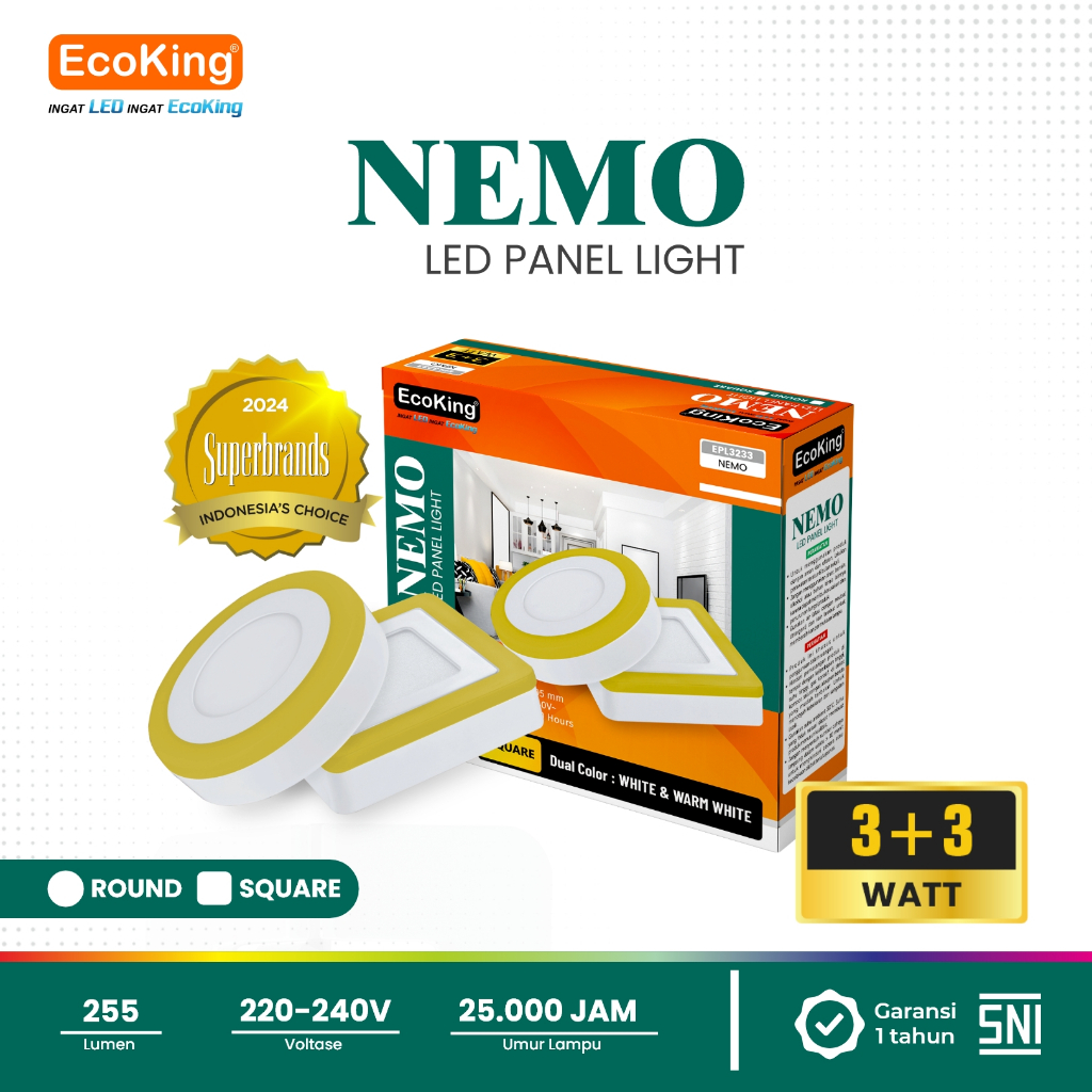 Jual EcoKing LED NEMO Outbow Panel Light Downlight Lampu Plafon Rumah ...